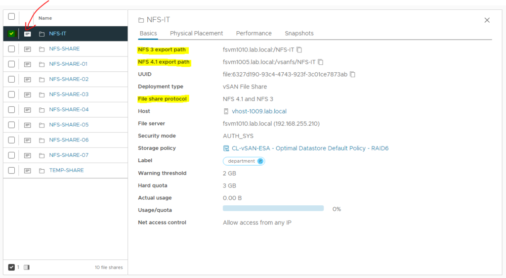 Creating an NFS Share in the vSAN File Services - DPC Virtual Tips