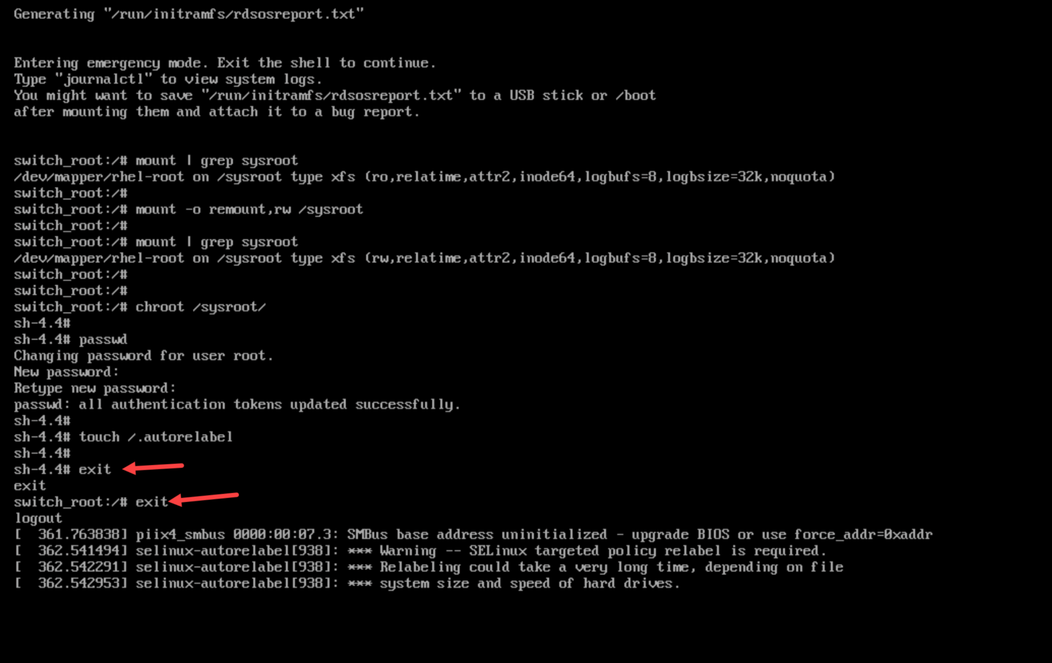 Resetting the root password on RHEL 8 - DPC Virtual Tips