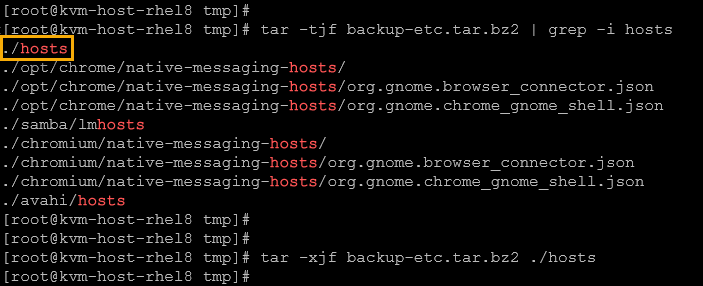 Using "tar" on RHEL 8 - DPC Virtual Tips